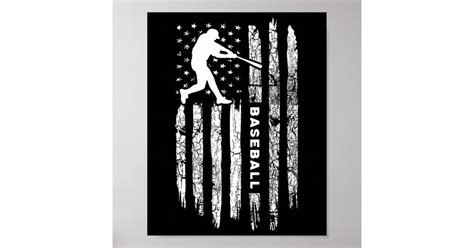 American Flag Baseball Apparel Vintage Baseball Poster Zazzle