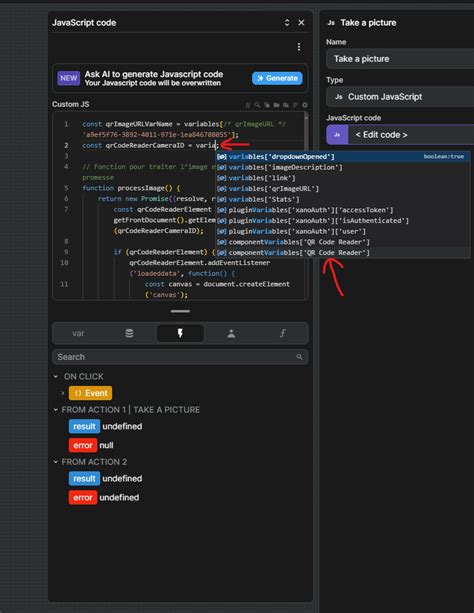 help with js code to screenshot webcam how do i weweb community