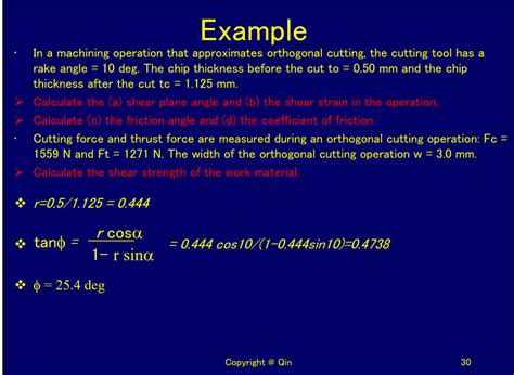 Solved Example In A Machining Operation That Approximates
