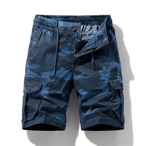 Short Cargo Camouflage Homme Ete Coupe Droite Mode Casual Shrot Stretch Multi Poches Coton Tissu