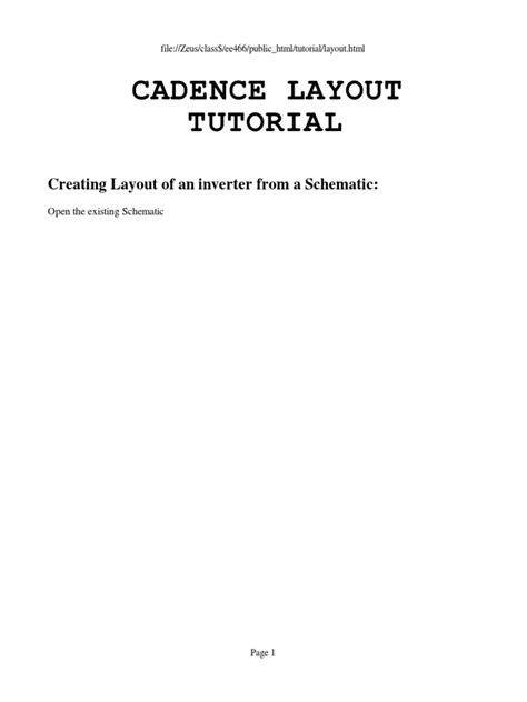 Cadence Layout Tutorial Creating Layout Of An Inverter From A