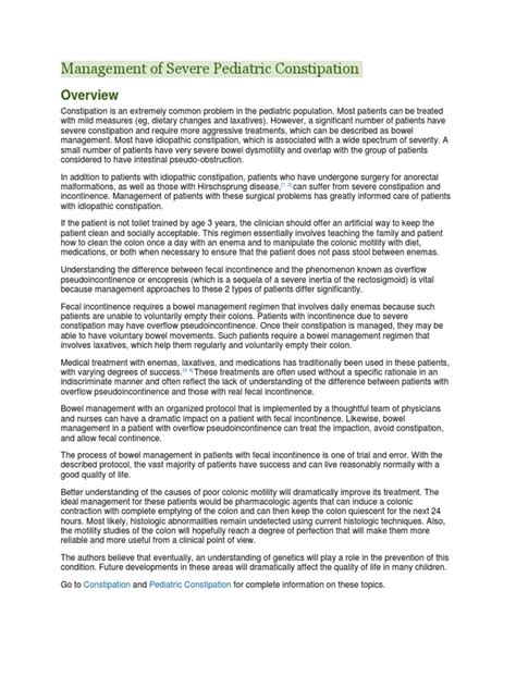 Pdf Management Of Severe Pediatric Constipation Dokumen Tips