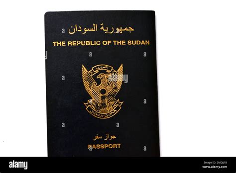 The Republic Of Sudan Passport With A Gilded Falcon In The Center Of