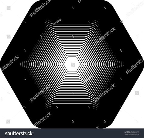 Hexagonal Shape Black White Vector Stock Vector Royalty Free Shutterstock