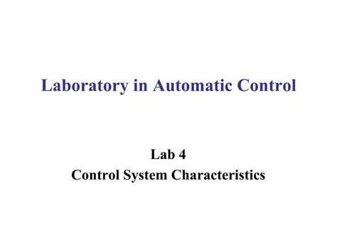 Ppt Laboratory In Automatic Control Powerpoint Presentation Free Download Id799549