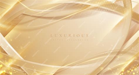 Premium Vector Luxury Background With 3d Style Elegant Light Gold Shade Background With Wavy Lines