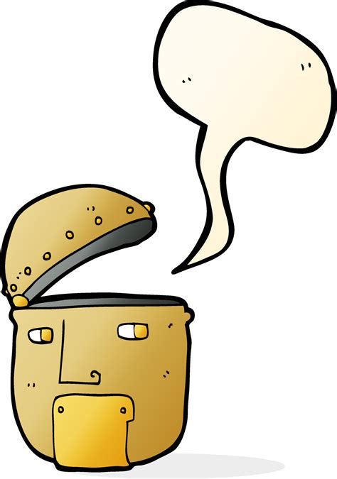 Cartoon Robot Head With Speech Bubble Vector Art At Vecteezy