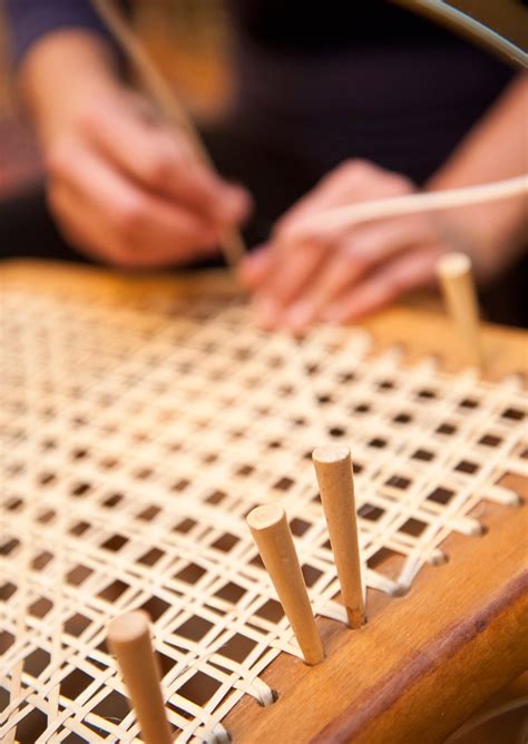 Chair Caning And Shaker Tape Weaving Demontration