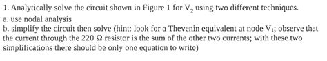 Solved Analytically Solve The Circuit Shown In Figure Chegg