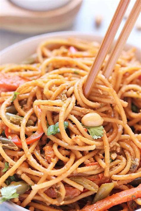 Thai Peanut Sauce Noodles Instant Pot Vegan Peanut Butter Noodles