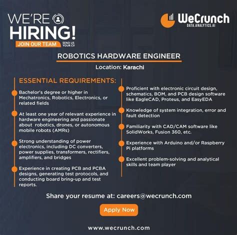 wecrunch on linkedin robotics automation electronics mechatronics