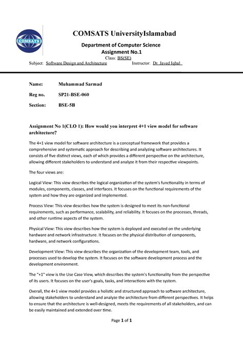 Sda Assignment 1 Comsats Universityislamabad Department Of Computer