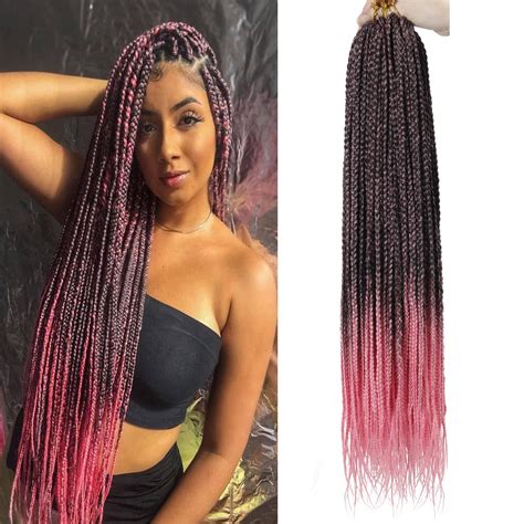 Ombre Pink Box Braids