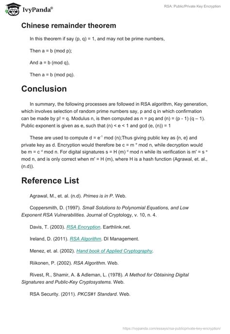 Rsa Public Private Key Encryption Words Report Example