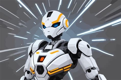 premium vector a white humanoid robot illustration