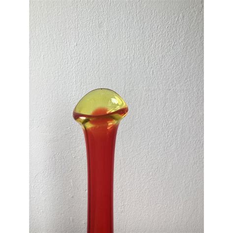 Mid Century Modern Fenton Amberina Tall Bud Vase Chairish
