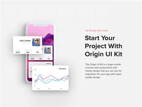 Origin Mobile UI Kit On Yellow Images Creative Store