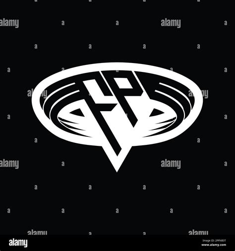 Fp Logo Monogram Letter With Triangle Shape Slice Isolated Outline