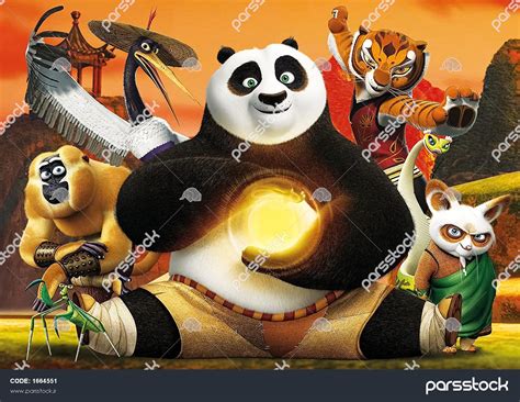 عکس انیمیشن پاندا کونگفوکار پو شیفو ببری مانتی میمون لک لک و مار 1664551