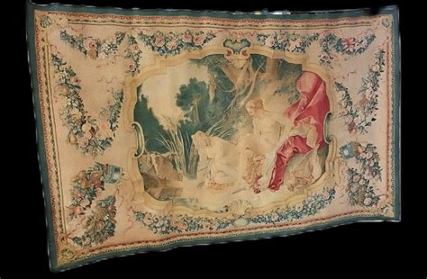 Proantic Antique Large Grass Juice Tapestry Neoclassical Scenes