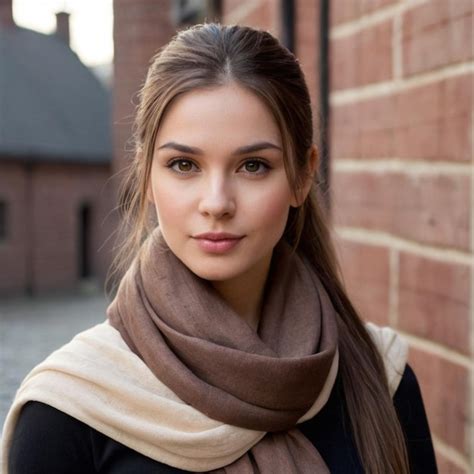A Woman With A Scarf That Says Quot The Name Of The Company Quot