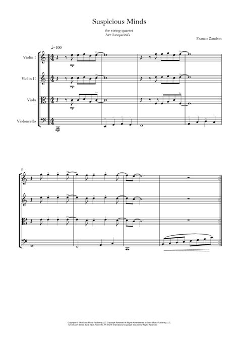 Suspicious Minds Arr Junqueiras By Elvis Presley Sheet Music For