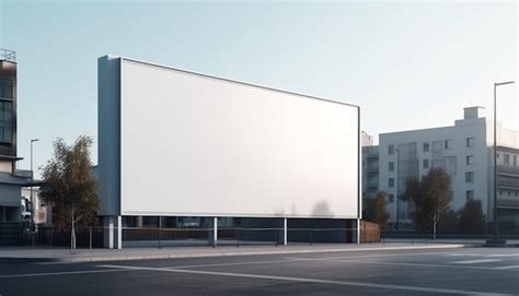 Premium Ai Image Blank Billboard Frames Modern City Clear Sky