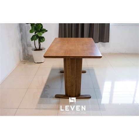 Leven Furniture โต๊ะอาหารไม้ รุ่น เอคโค่ Echo ขนาด 135 ซม ขนาด 180 ซม Leven Furniture L ร้าน