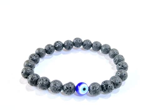 Black Lava Stone Diffuser With Evil Eye Gems And Stones Ph