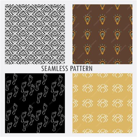 Premium Vector A Set Of Four Vector Seamless Patterns