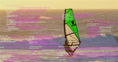 Programming Code Overlaying Scene Woman In Gym Holding Towel Animation Concept Stock Video