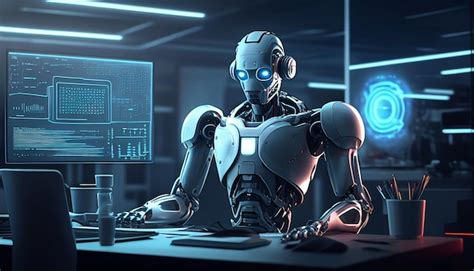 Premium AI Image A Robot With A Computer Screen That Says Robot On It