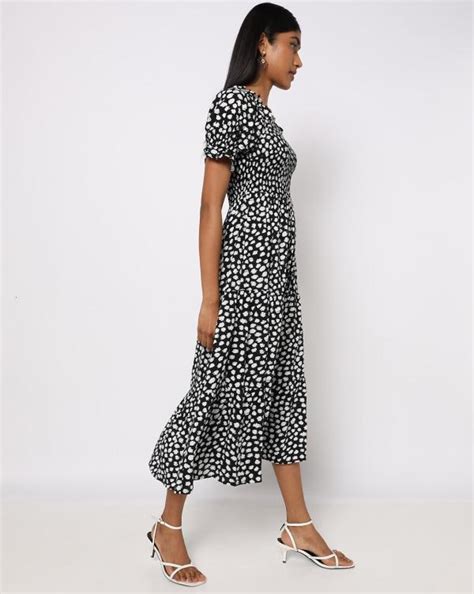 Printed Fit And Flare Dress Jiomart