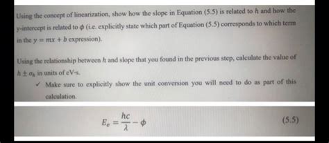 Solved Using The Concept Of Linearization Show How The