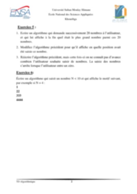 Solution Exercices D Algorithme Studypool