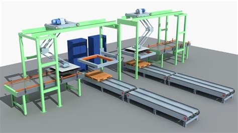 Industrial Equipment 35 Pallet Stacker Assembly Line 3d Model Cgtrader
