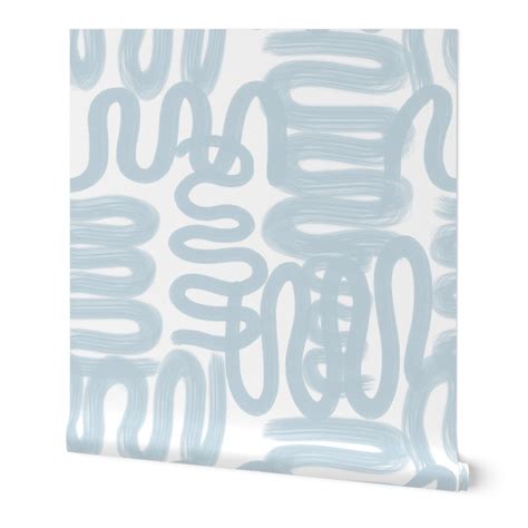 Squiggle Soft Blue Wallpaper Spoonflower