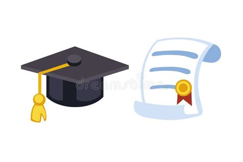 Иллюстрация вектора торжества значка шляпы диплома крышки градации