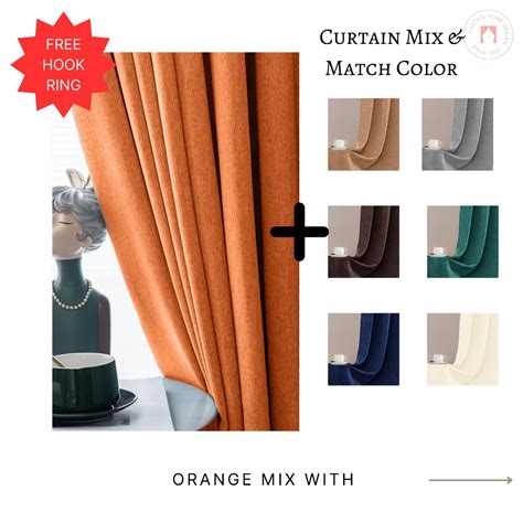 Cny Sale Sale Langsir Tema Oren Mix And Match Colour 80 Blackout For
