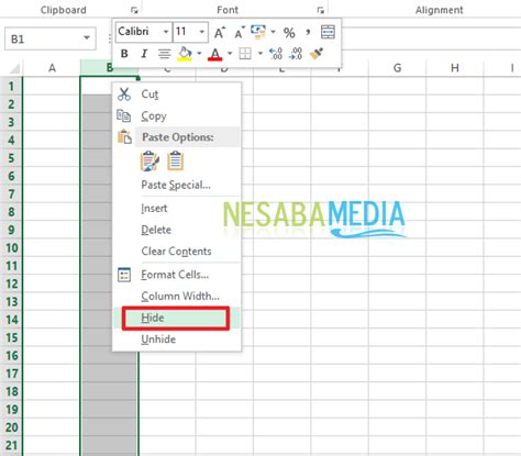 Tutorial Cara Menyembunyikan Kolom Atau Baris Di Microsoft Excel
