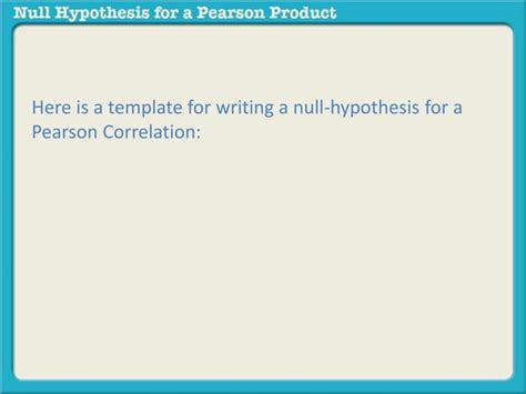 Null Hypothesis For Pearson Correlation Conceptual Ppt