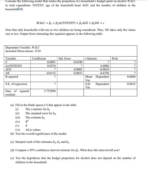 Solved Consider The Following Model That Relates The Chegg