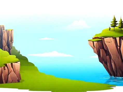 Premium Vector Vector A Nature Cliff Landscape Isolated