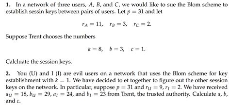 Solved 1 In A Network Of Three Users Ab And C We Would