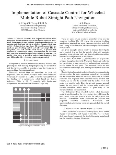 Implementation Of Cascade Control For Wheeled Mobile Robot Straight