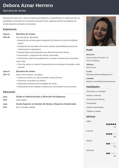 Modelo De Curriculum Vitae Profesional Para Trabajo 2021