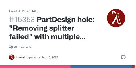 Partdesign Hole Removing Splitter Failed With Multiple Holes Or When