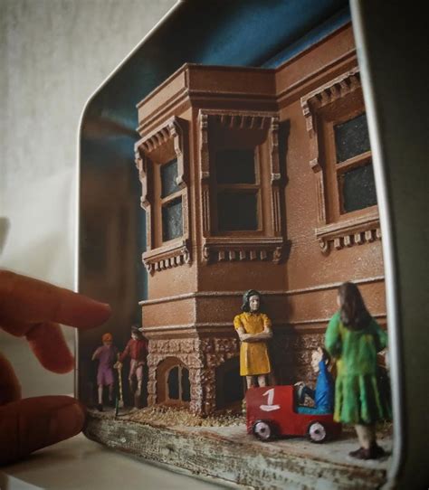New York City Brownstone Vintage Miniature Diorama Artwork Best For