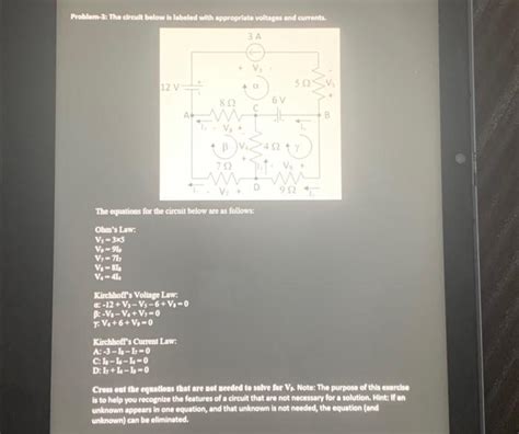Solved Problem-3: The circuit below is labeled with | Chegg.com