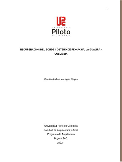Documento Proyecto De Grado Camila Vanegas Pdf Paisaje Memoria